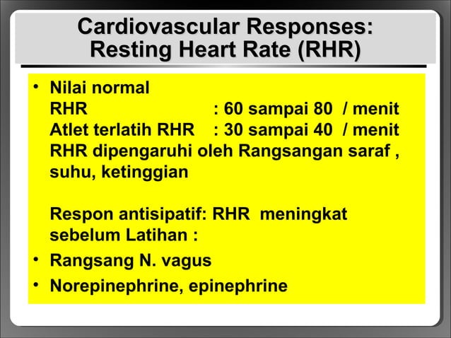 cardiovascular response to exercise | PPT