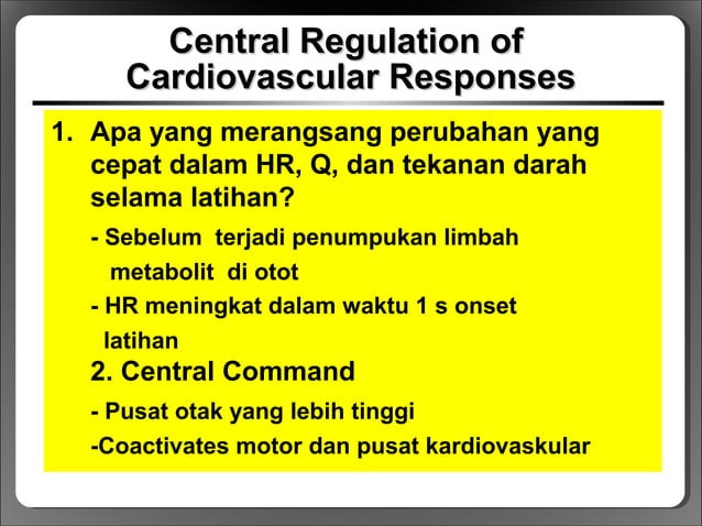 cardiovascular response to exercise | PPT