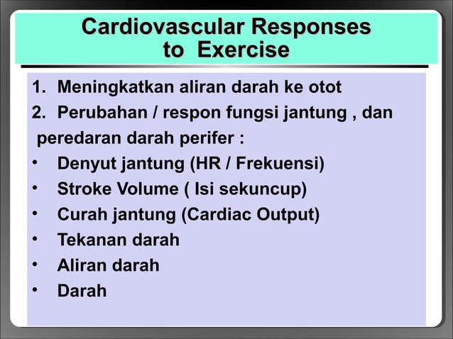 cardiovascular response to exercise | PPT