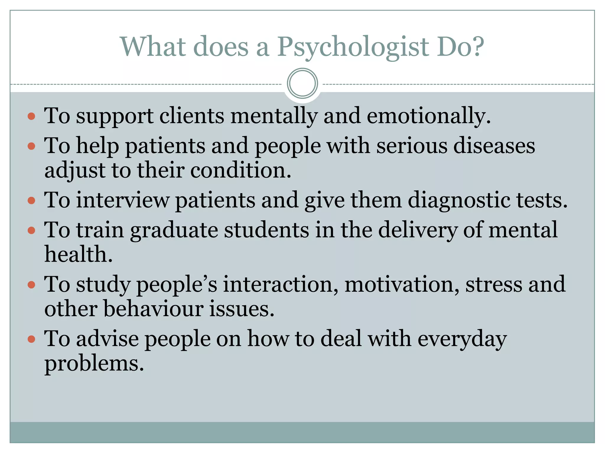 My Career As A Psychologist | PPTX