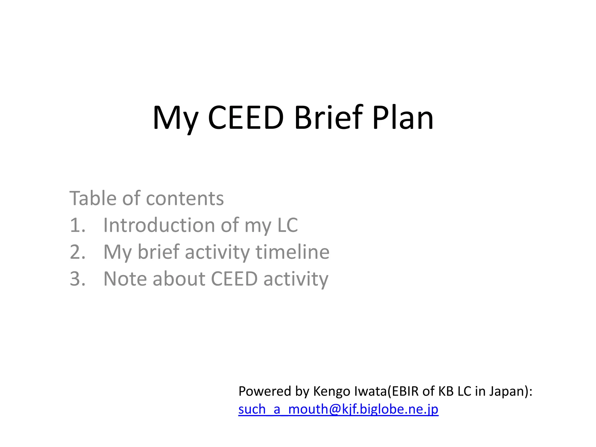 My ceed brief plan2 | PPT