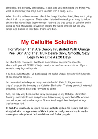 Cellulite: Causes, treatment, and prevention | DOCX