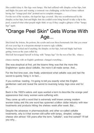 Cellulite: Causes, treatment, and prevention | DOCX
