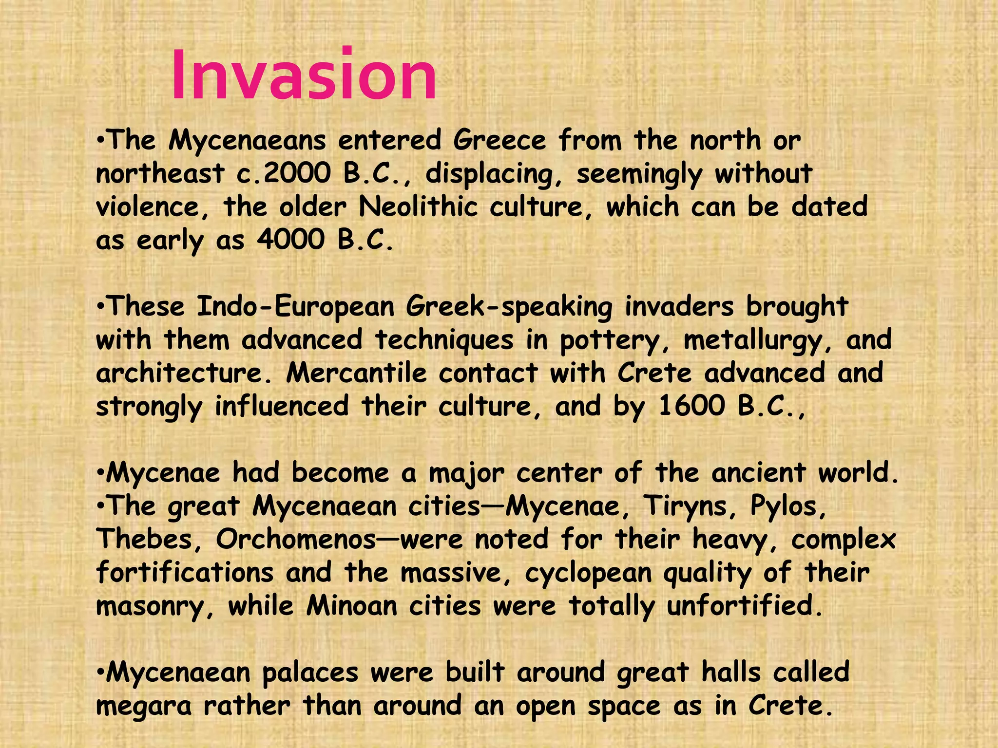 Mycenaean CIVILIZATION | PPTX