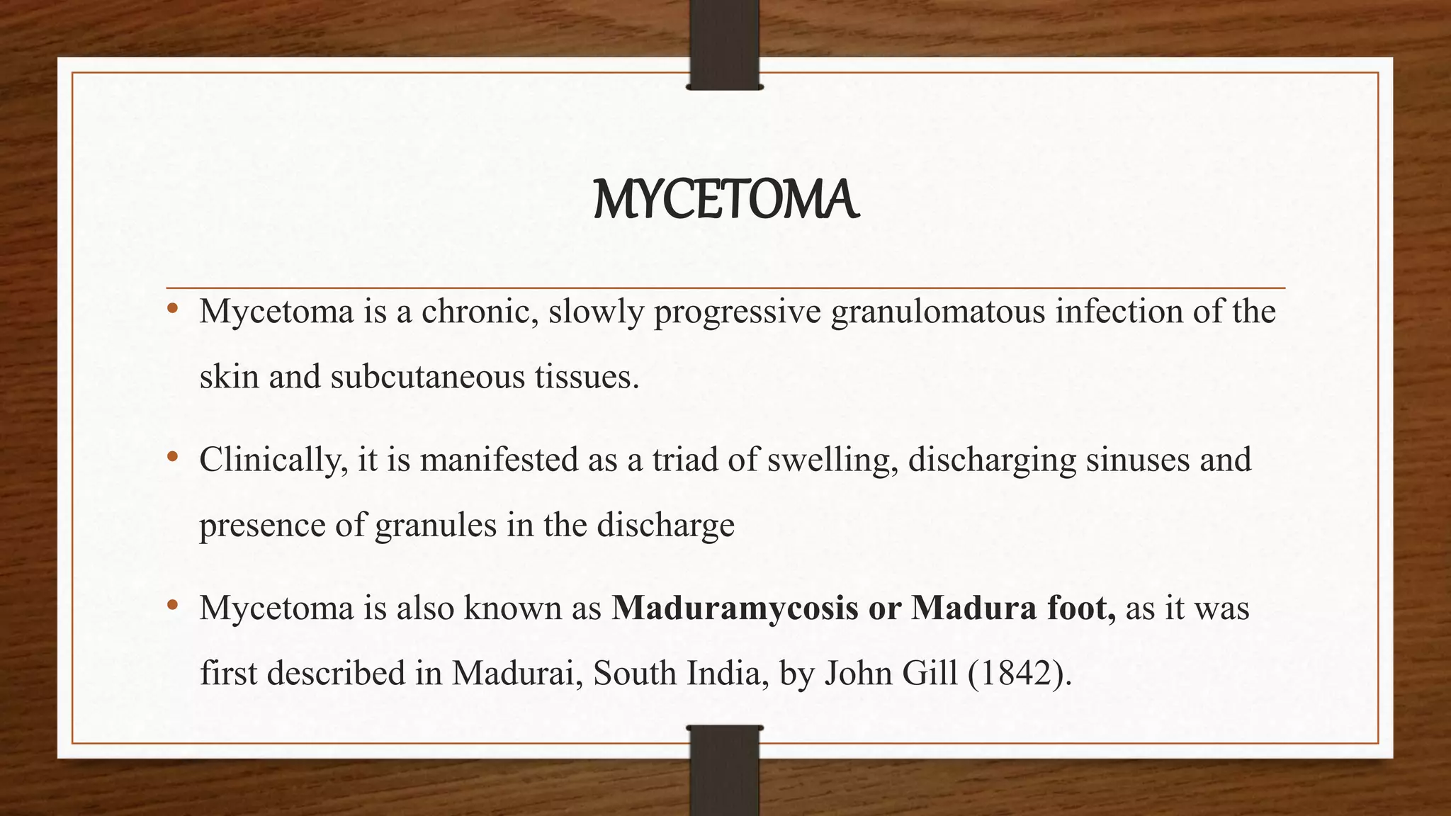 Mycetoma | PPTX