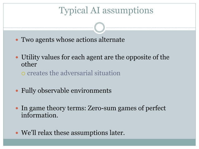 Adversarial Search and Game-Playing .ppt | Free Download
