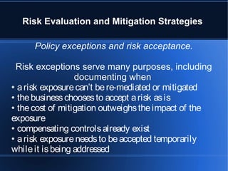 Security Risk management Chapther 8: Risk Evaluation and Mitigation ...