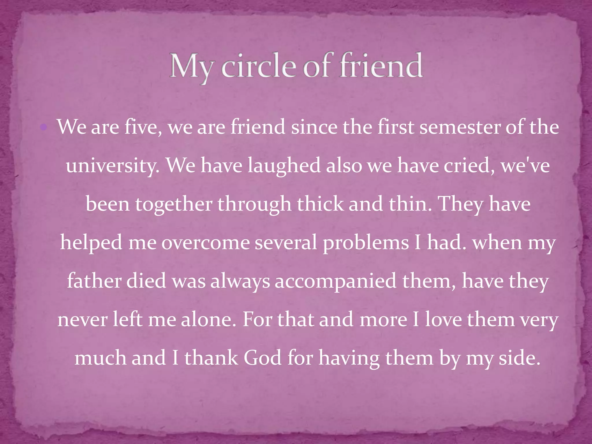 My circle of friends | PPTX