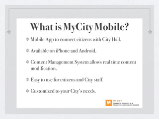 MyCity Mobile Presentation | PDF
