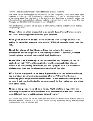 How to identify unsafe websites | ODT