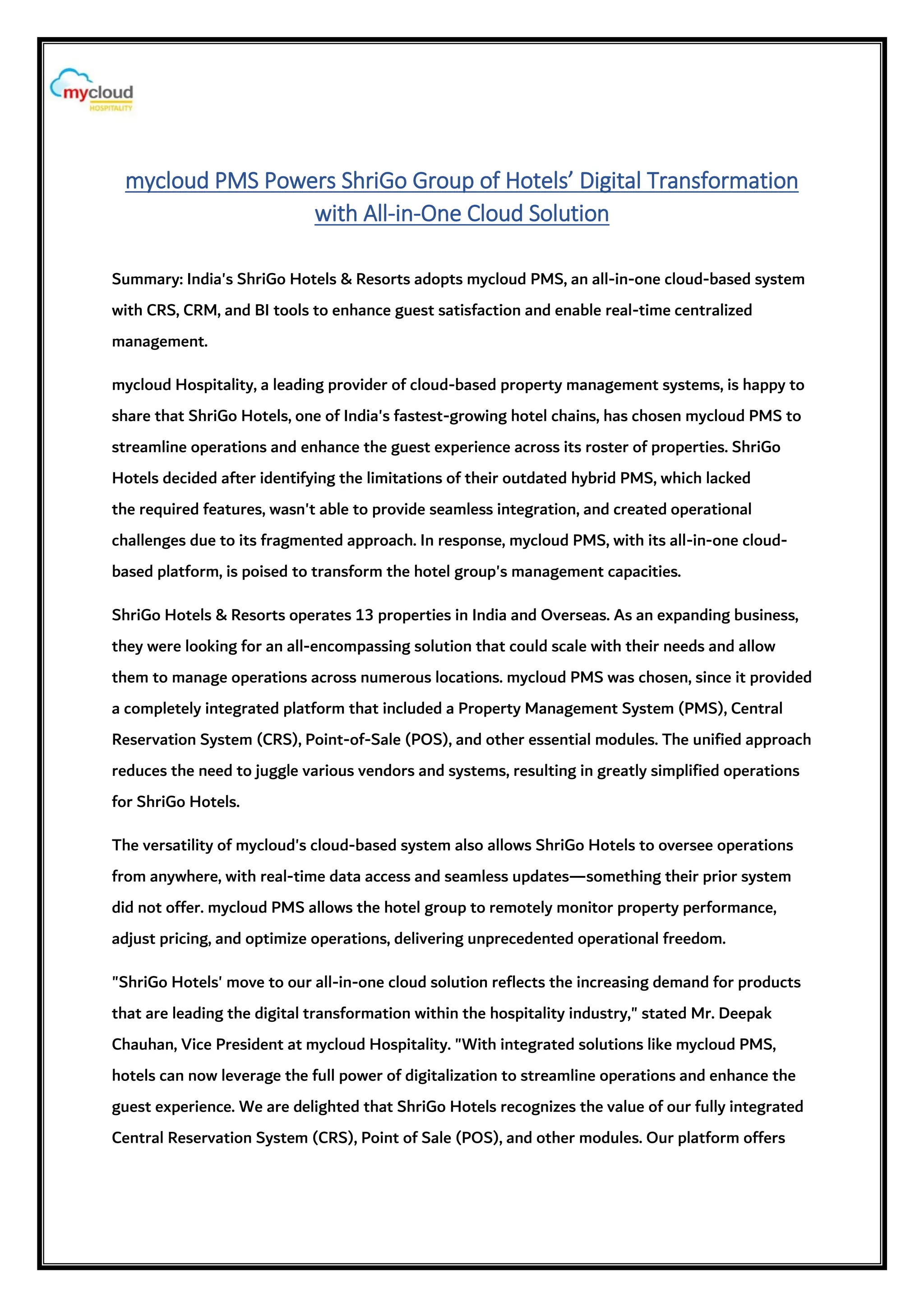 mycloud PMS Powers ShriGo Group of Hotels.pdf