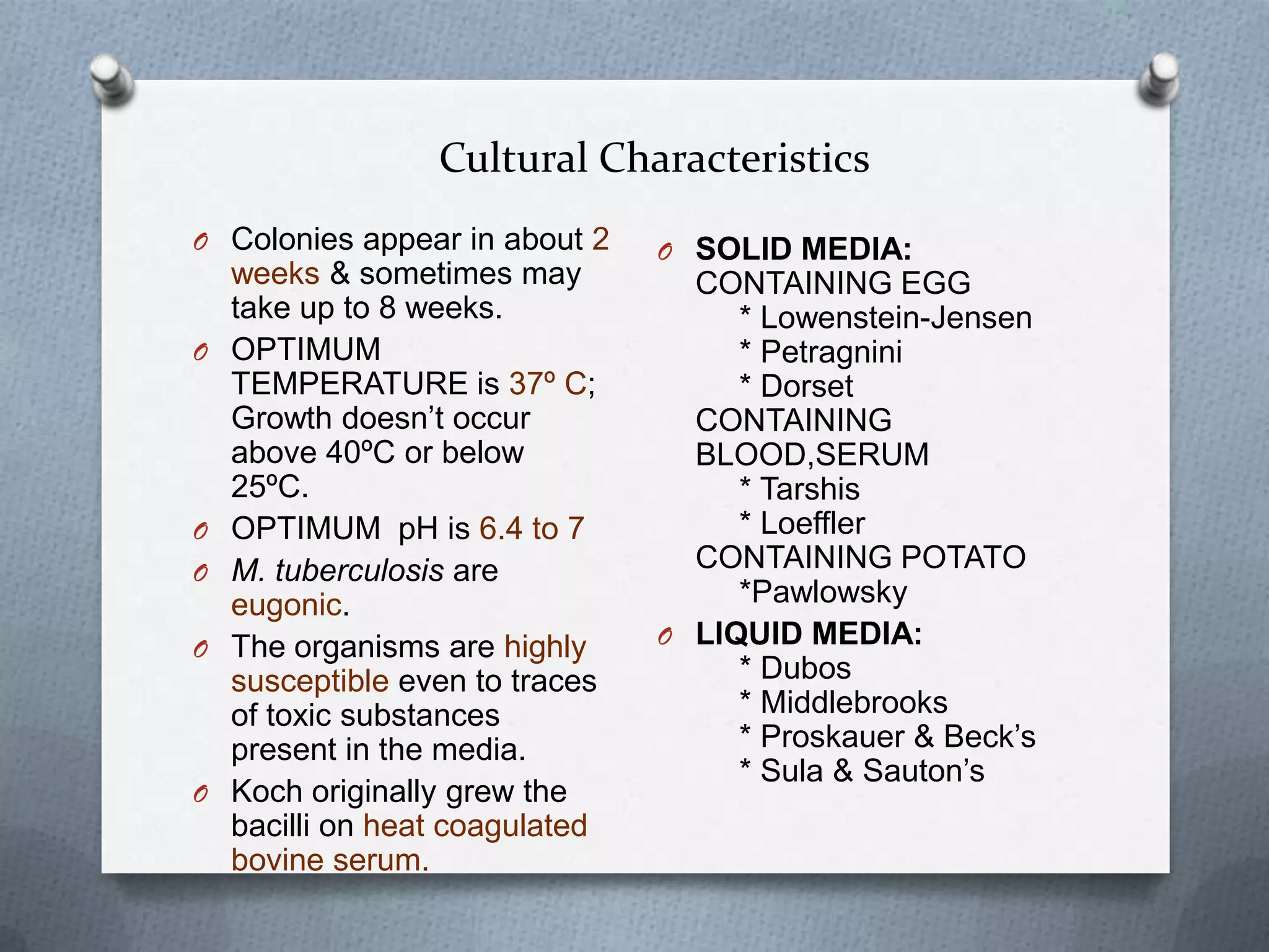 Mycobacterium tuberculosis | PPTX