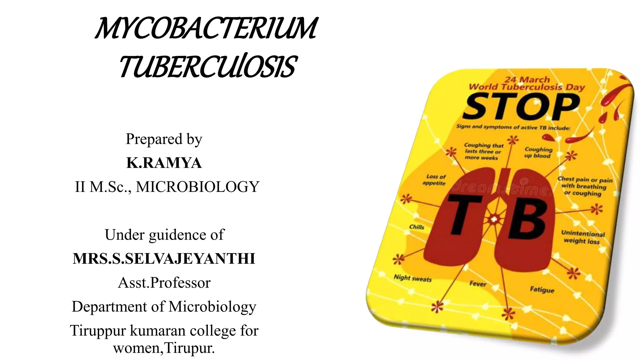 Mycobacterium tuberculosis-TB | PPT
