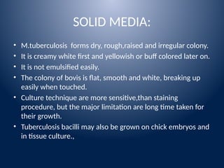 MYCOBACTERIUM TUBERCULOSIS overview slide share | PPT