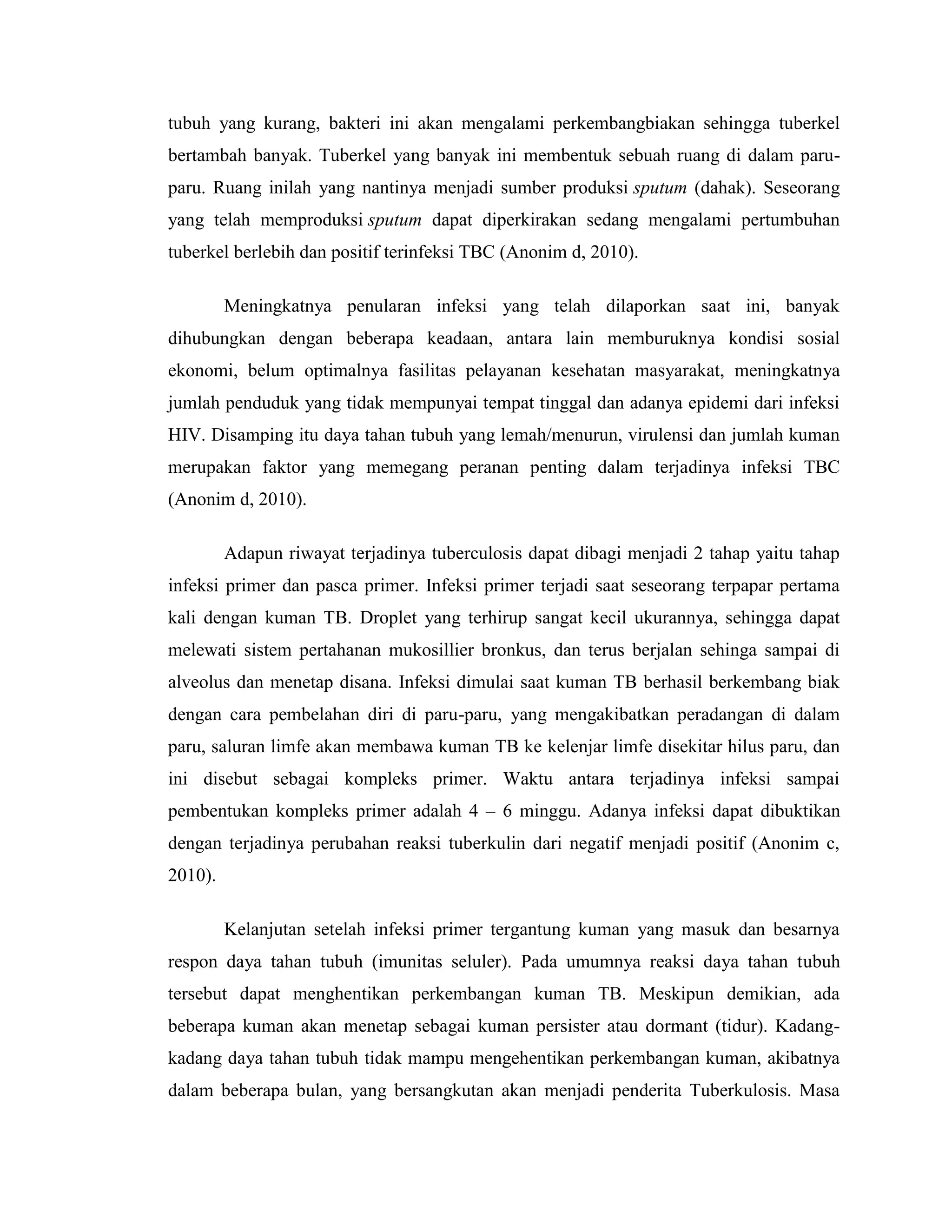 Mycobacterium tuberculosis sebagai penyebab penyakit | DOCX