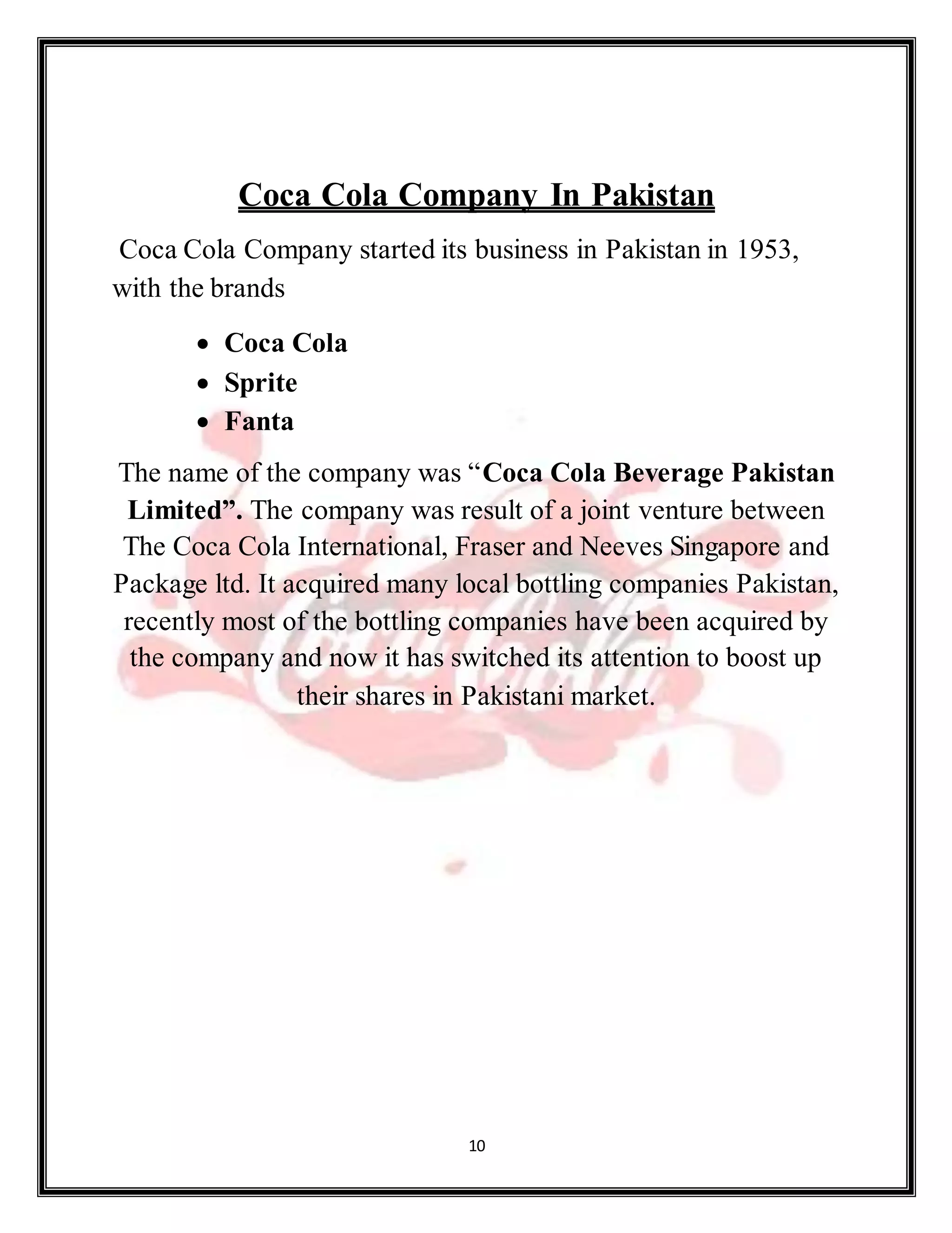 coke company assignment by maria naeem and my friends | PDF