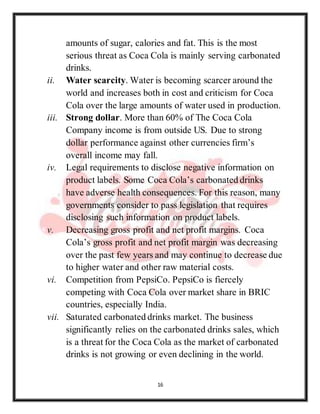 coke company assignment by maria naeem and my friends | PDF