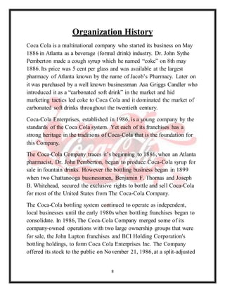 coke company assignment by maria naeem and my friends | PDF