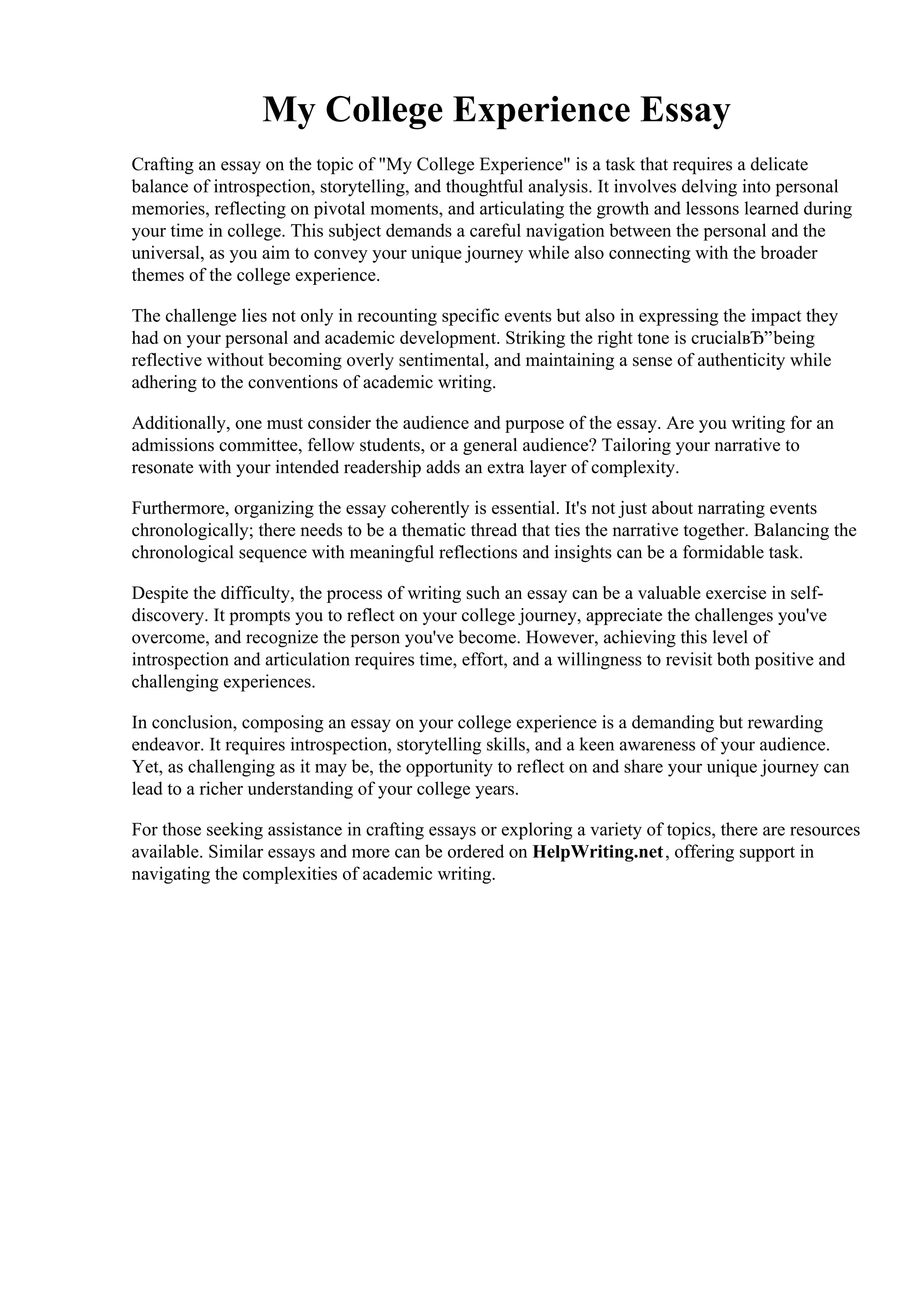 My College Experience Essay.pdf