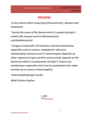 MYCOLOGY LECTURES | PDF
