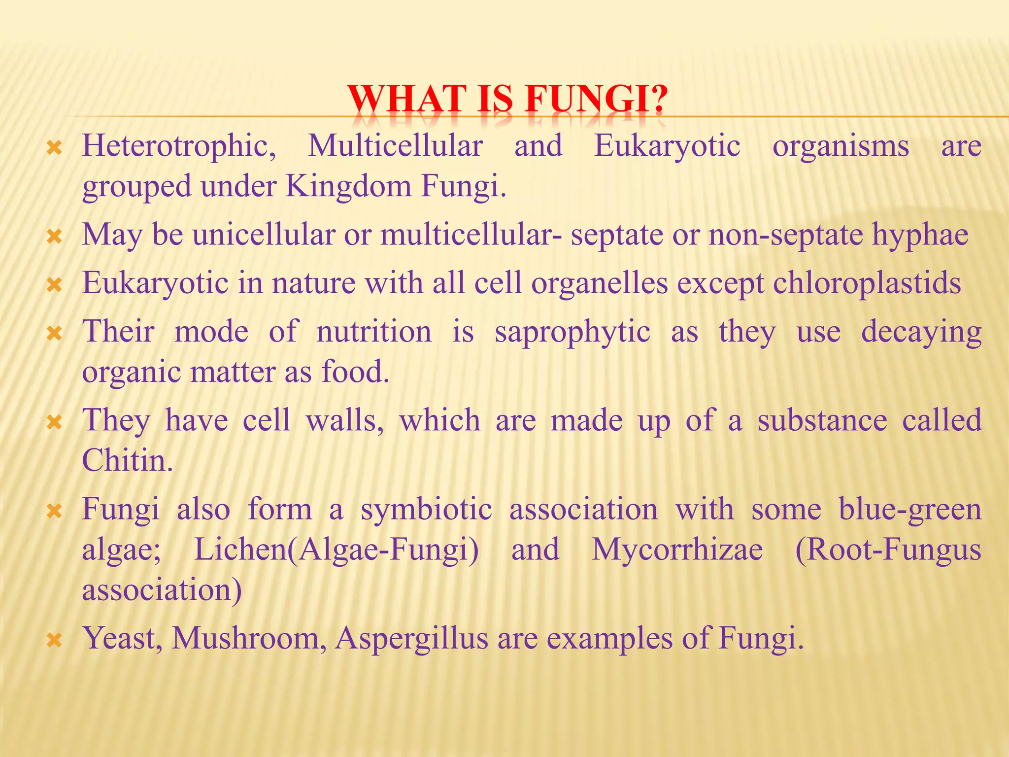 Fungi- Characteristics and Classification | PDF