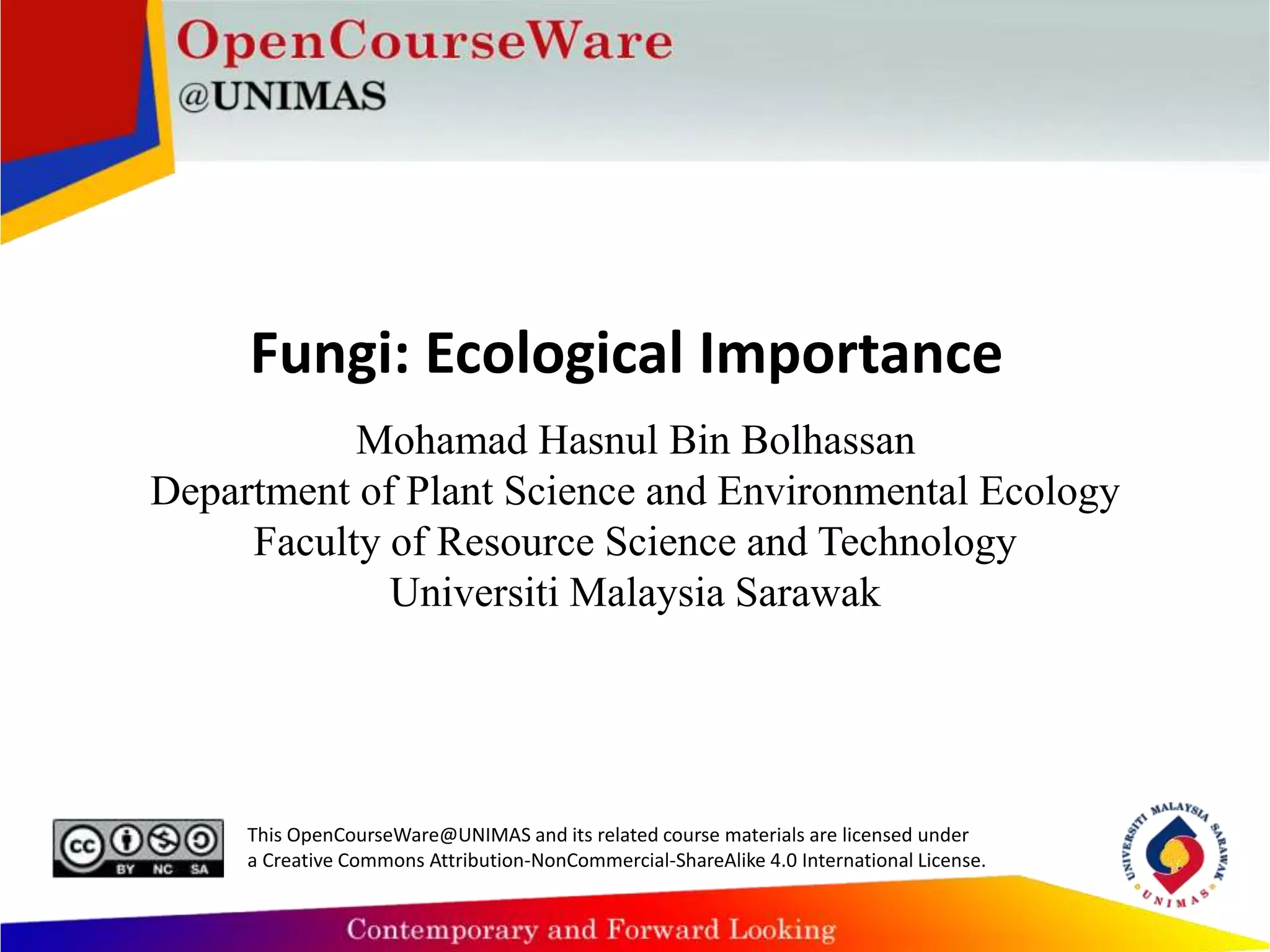 Mycology fungi ecological importance | PPTX