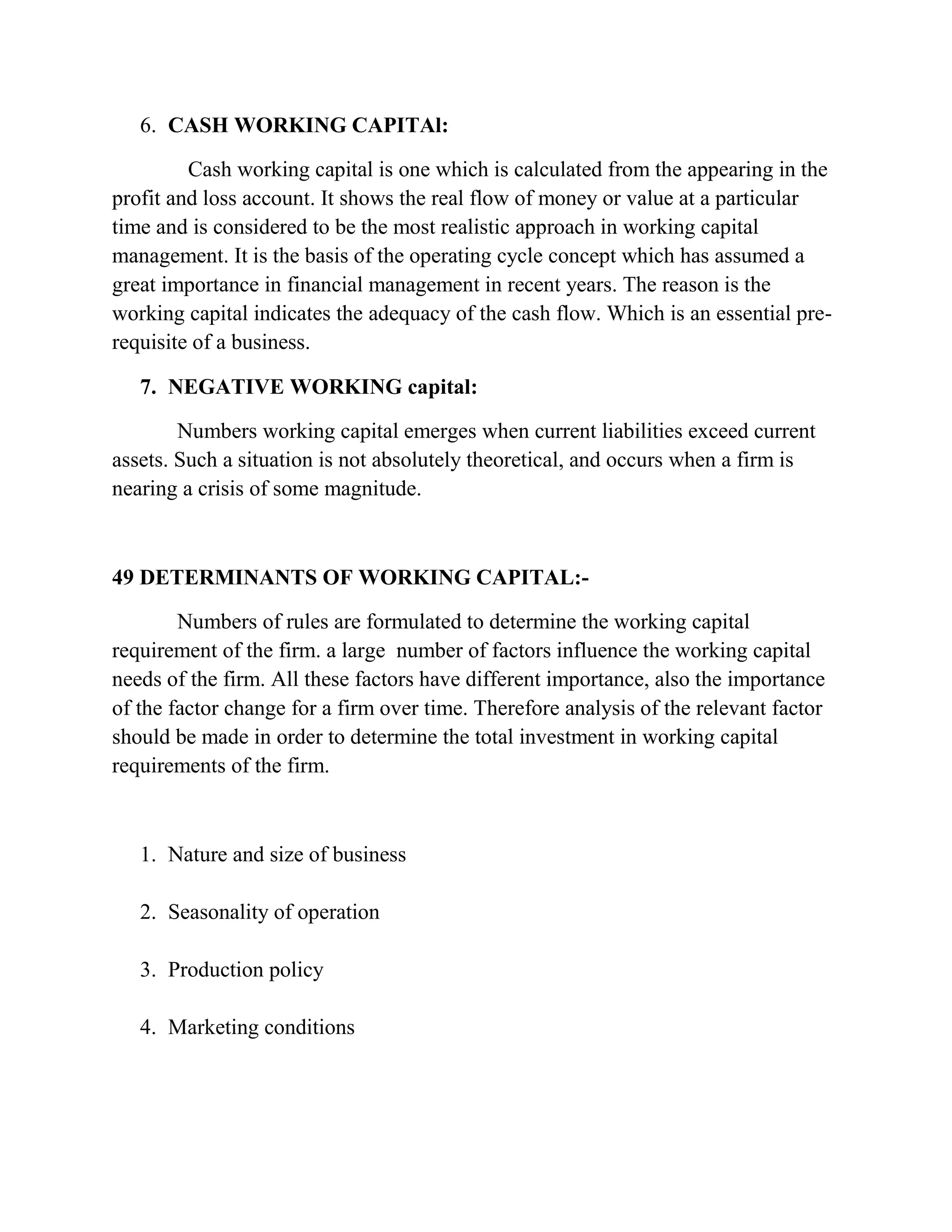 working capital management project | DOCX