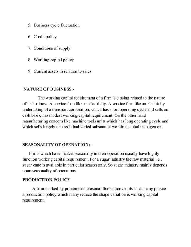 working capital management project | DOCX | Stocks and Bonds | Personal ...