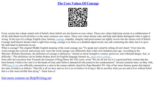 My Core Values Essay | PDF