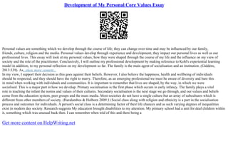 My Core Values Essay | PDF