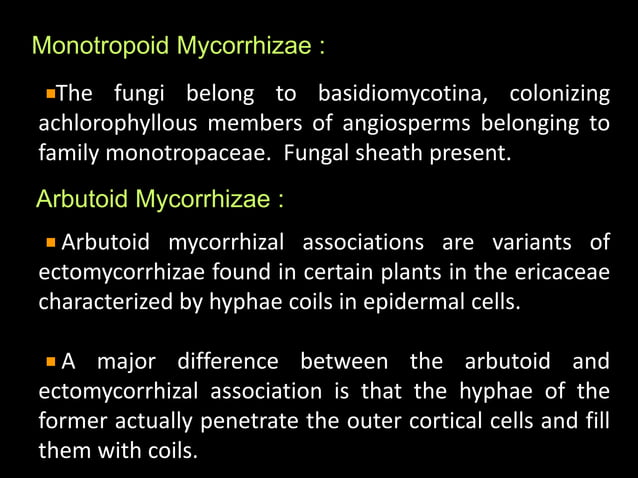Mycorrhizae types and applications | PPTX | Gardening | Home & Garden