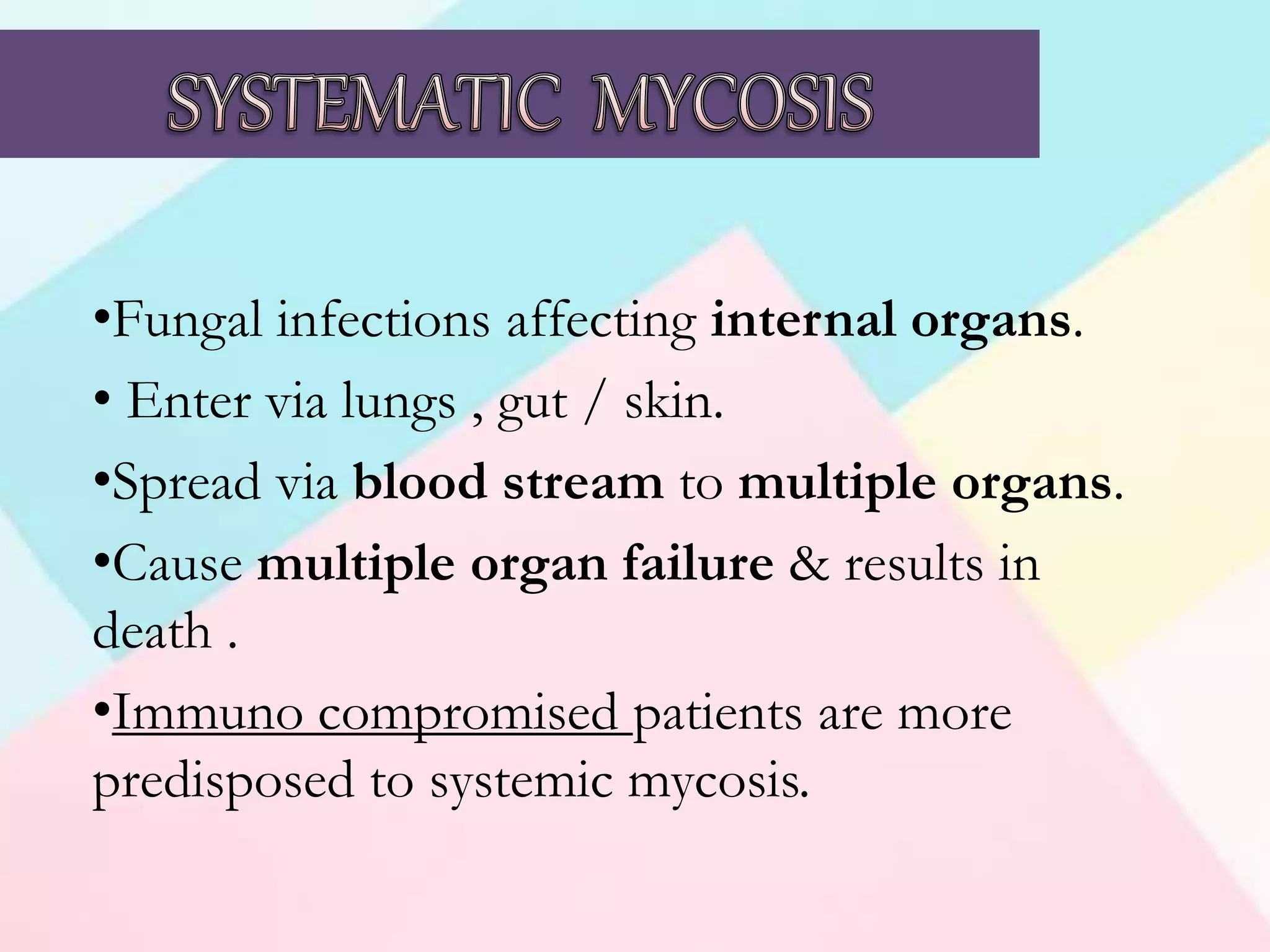 subcutaneous Mycosis & systemic mycosis | PPTX