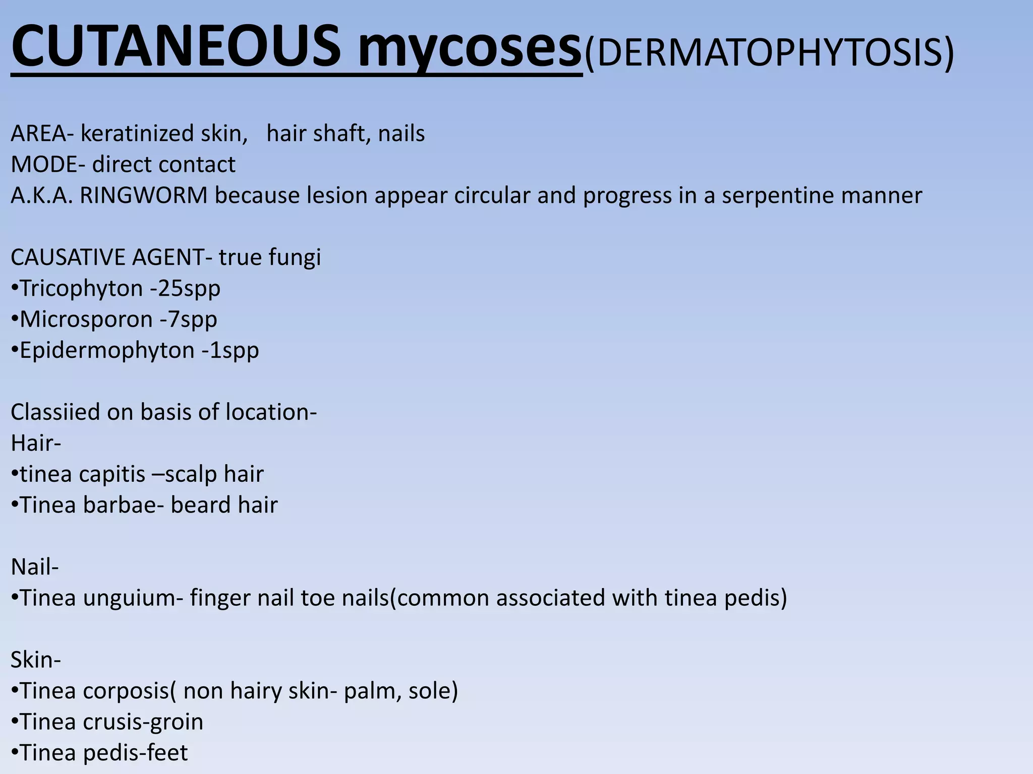 Mycotic(fungal) Infections | PPTX