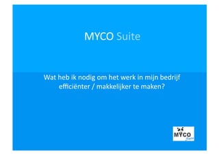 Myco suite nederlands | PDF | Internet | Computing