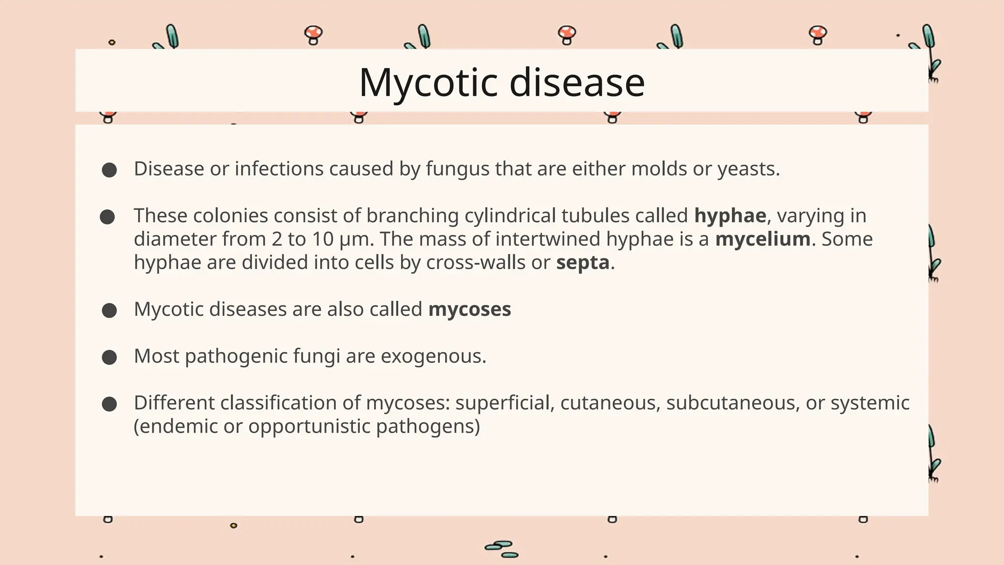 Mycotic Diseases Microbiology Powerpoint | PPTX