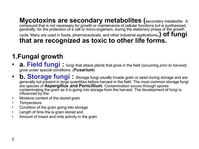 Mycotoxin, aflatoxin, | PPT | Medical Health