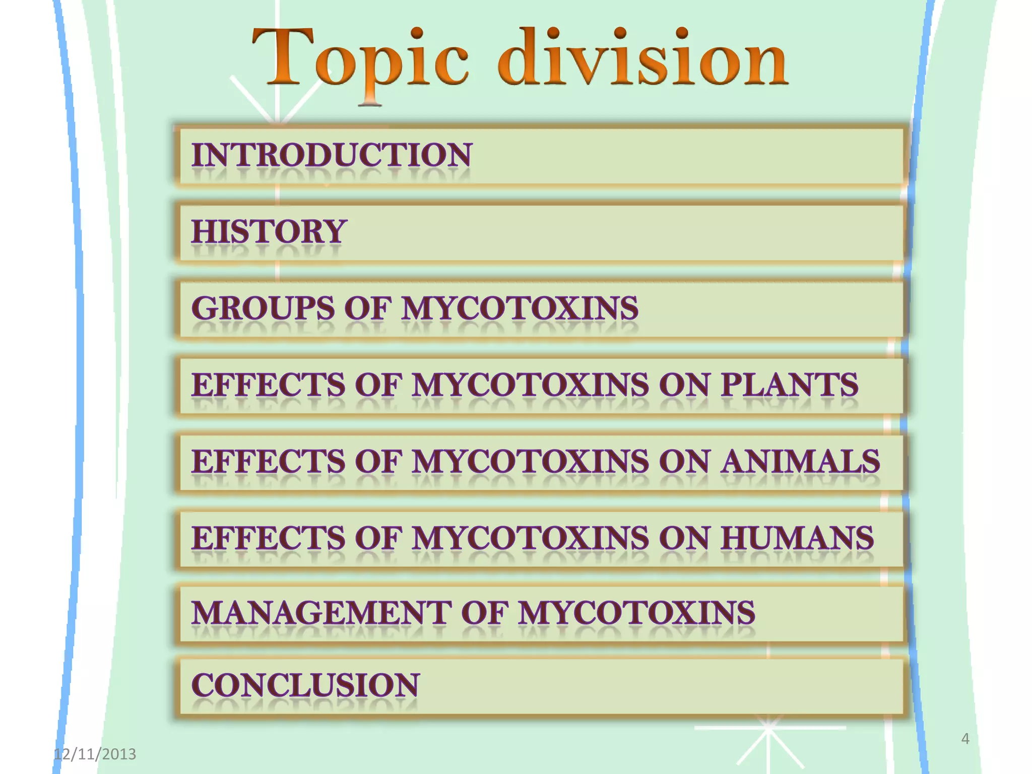 Mycotoxin ppt by archana m. madalagi. | PPTX