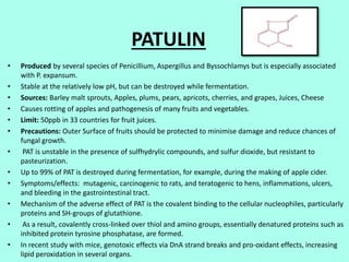 Mycotoxins Presentation | PPTX