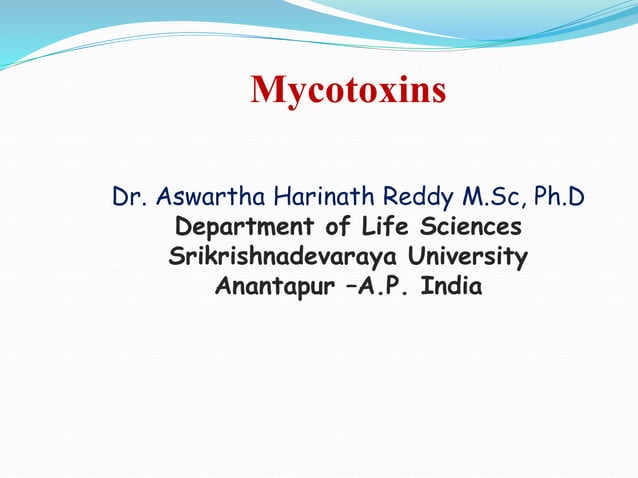 Mycotoxins | PPTX | Digestive Disorders | Diseases and Conditions