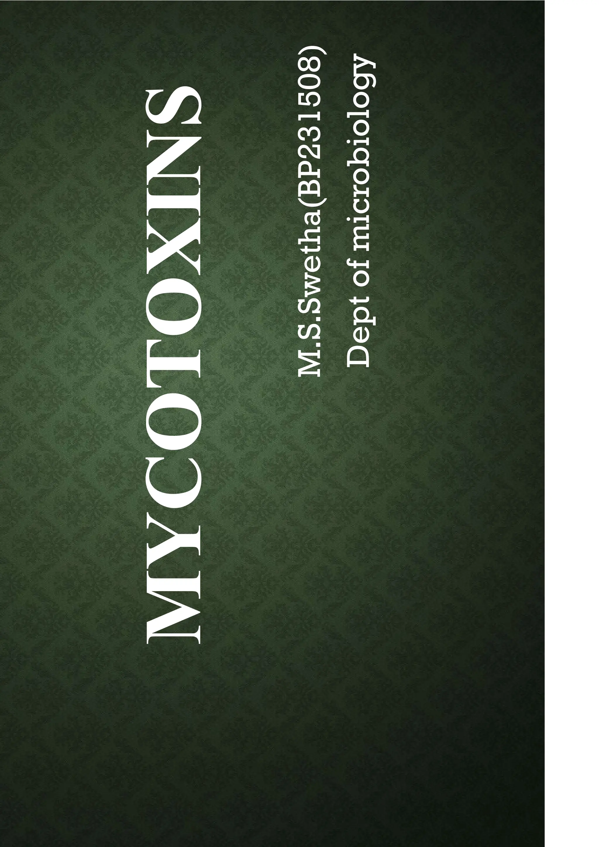 MYCOTOXINS.pdf mycology fungi producing toxins | PDF