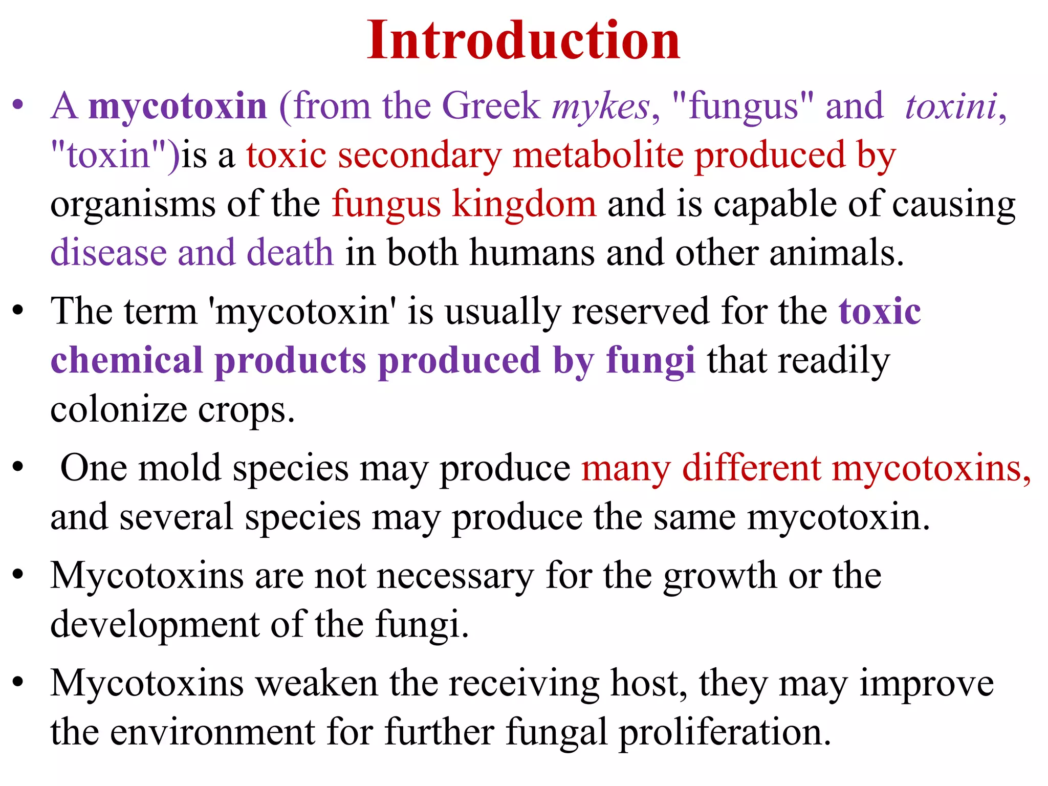 Mycotoxins general account, types & importance | PPTX