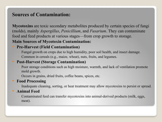 Mycotoxins in Food causes food spoilage and disease | PPTX