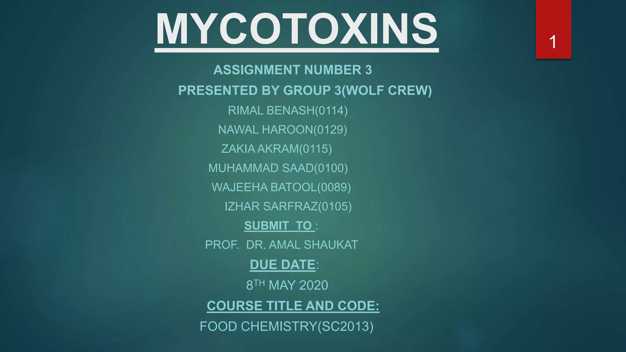 Mycotoxins types and characterization | PPTX