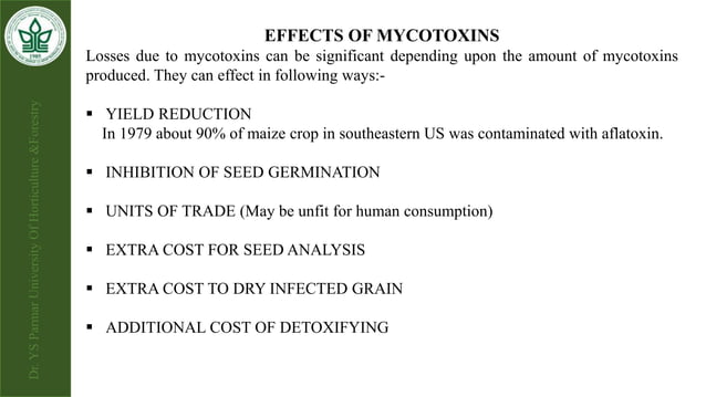 mycotoxins and it various types by manoj | PPT