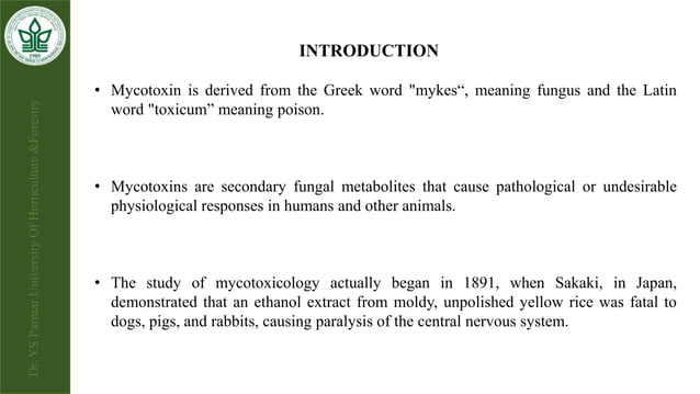 mycotoxins and it various types by manoj | PPT