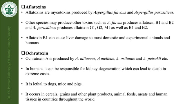 mycotoxins and it various types by manoj | PPT | Free Download