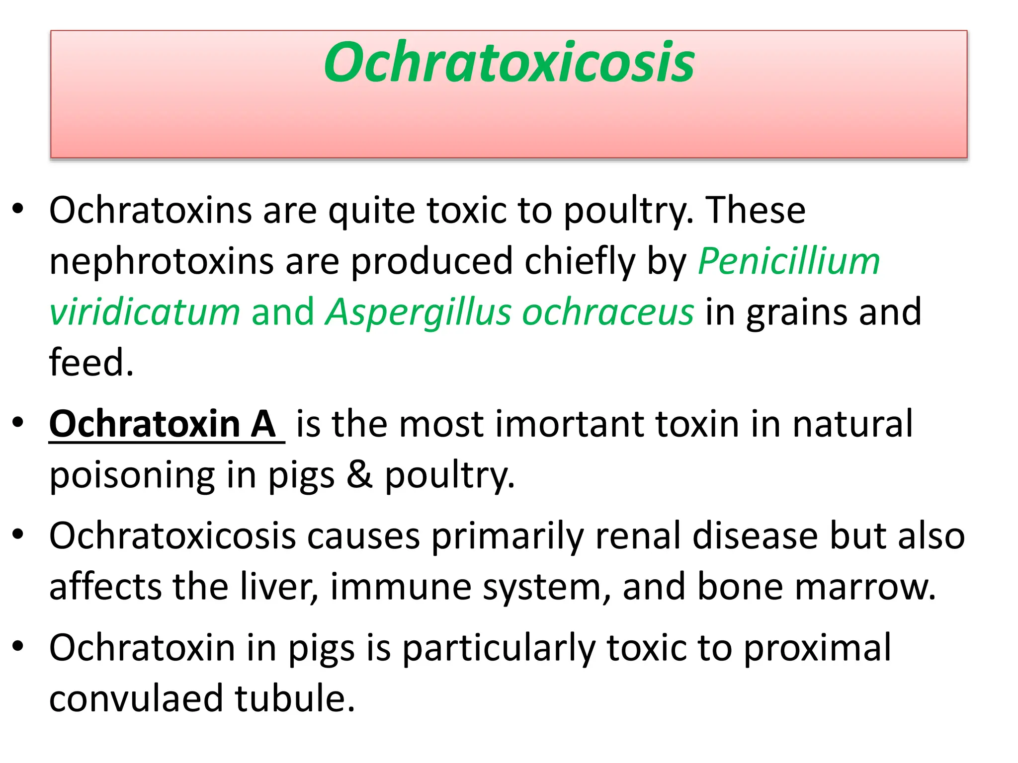 Toxins of fungal origin( Mycotoxins) effecting livestock and poultry ...