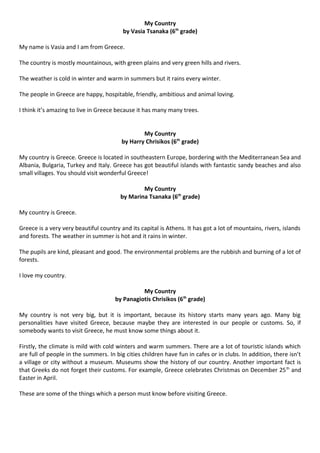 Report Writing - My Country | DOC | Europe Travel | Travel Locations