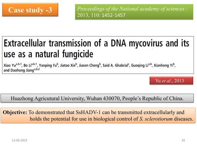 Mycoviruses of filamentous fungi and their relevance to plant pathology ...