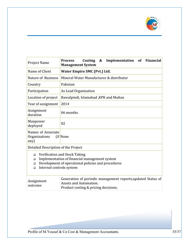 Myc profile for Power sector Projects | PDF